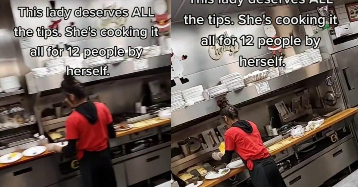 Waffle House Employee Shown as the Only Cook During an Extreme Rush