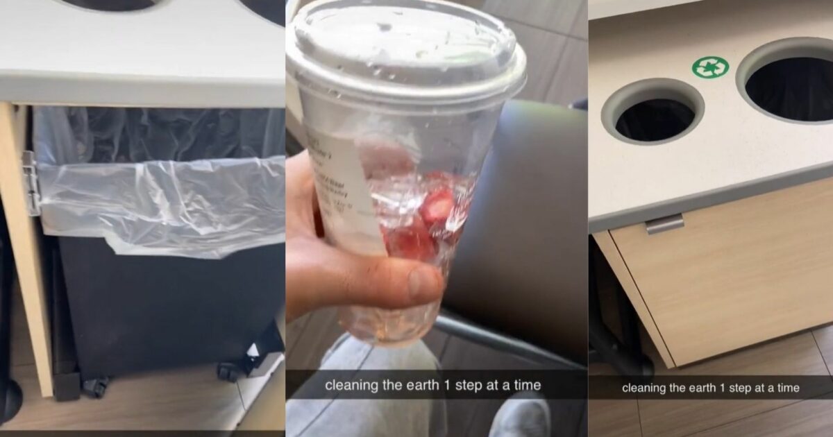 Viral TikTok Exposes Fake Recycling Bin at Starbucks